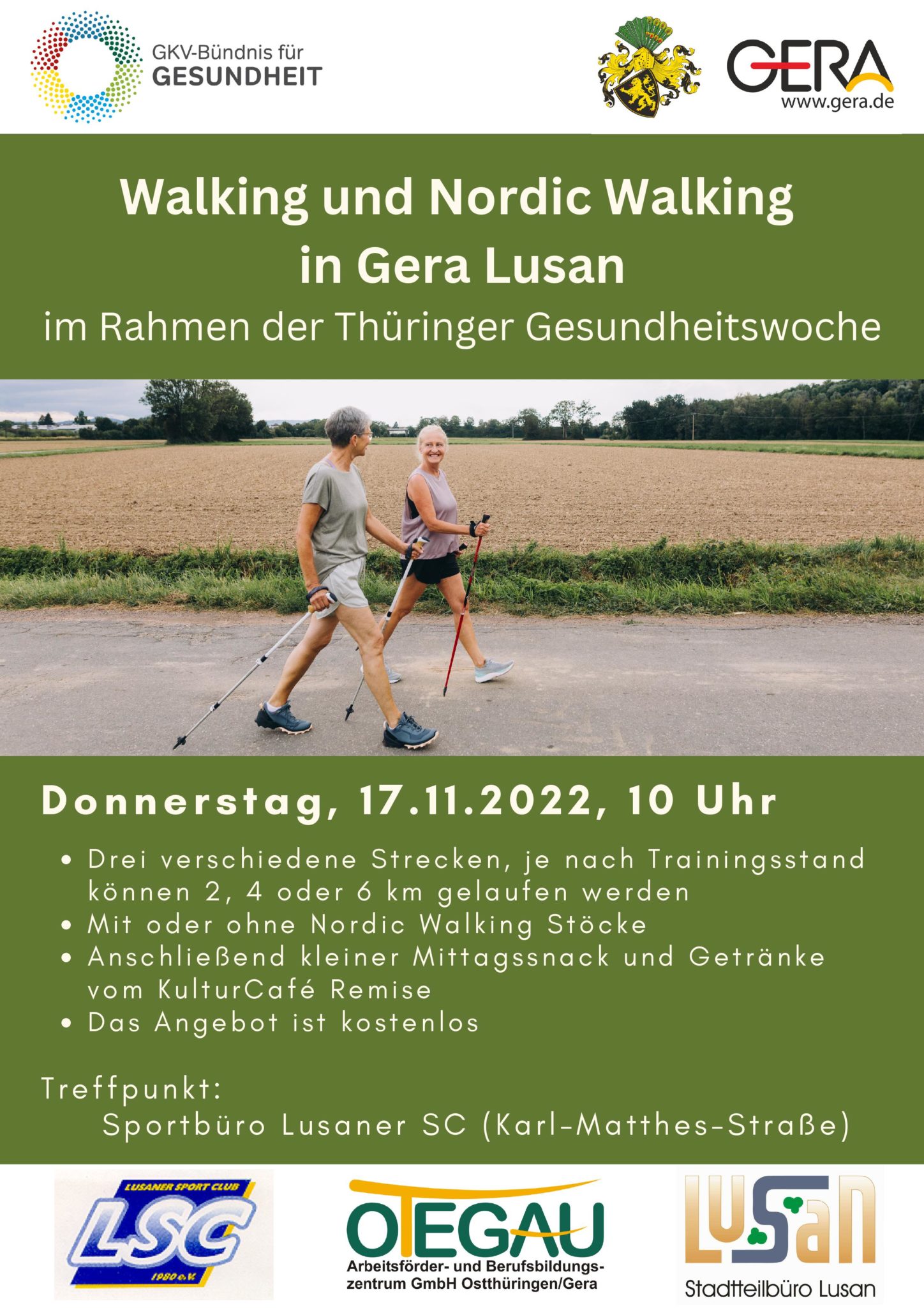 Walking und Nordic Walkingin Gera Lusan - OTEGAU GmbH